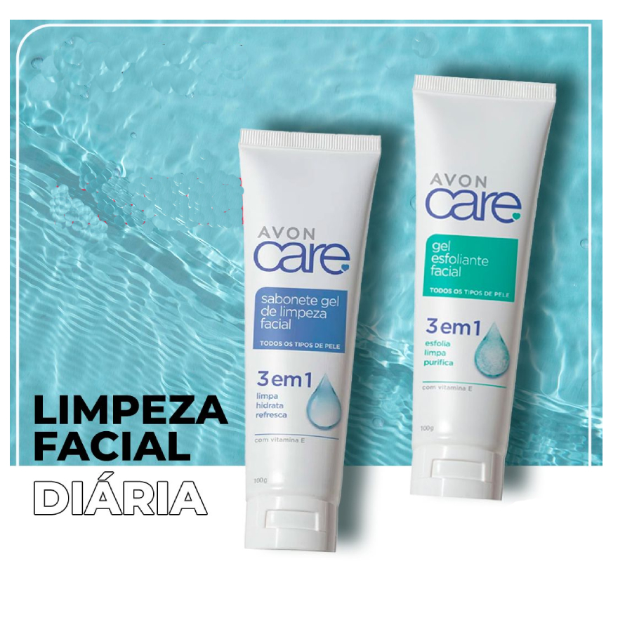 Sabonete Gel de Limpeza Facial 3 em 1 Esfoliante Avon Care - 100g ...
