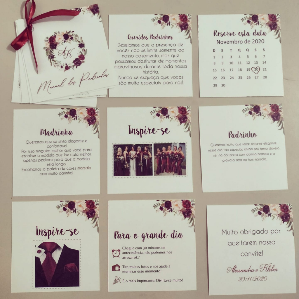 14 Manual de Padrinhos para Casamento modelo com flores - modelos ...