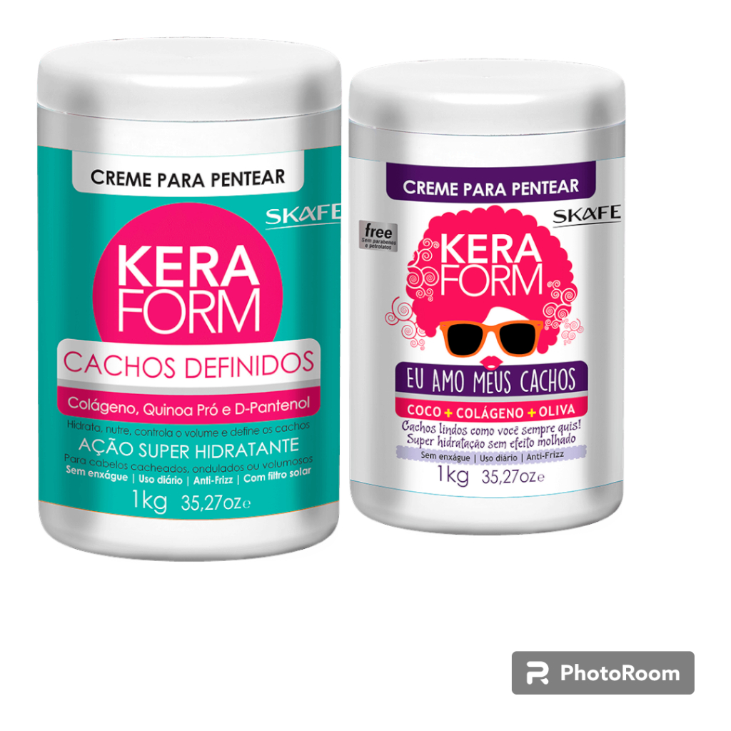 Kit 2 unidades: Creme de Pentear Keraform Cachos Definidos e Amo Meus ...