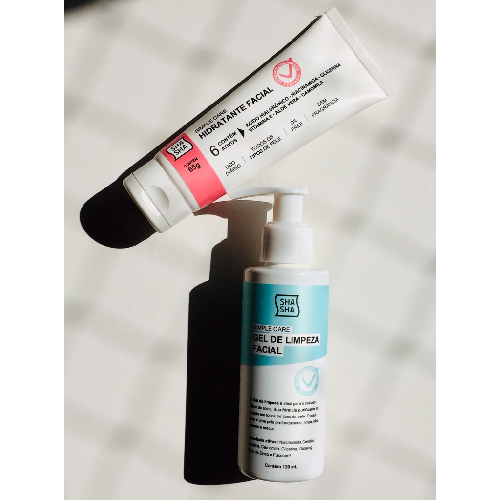 Kit Gel de Limpeza Facial + Hidratante Facial Simple Care ( 65g ...