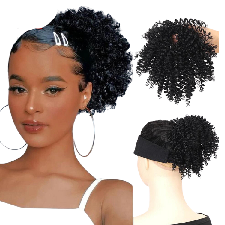 Coque Afro Puff Cacheado Fibra Orgânico Identico Ao Humano | Shopee Brasil