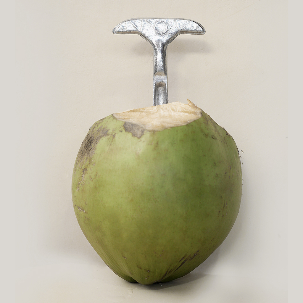 furador de coco verde / abridor de coco em alumínio batido | Shopee Brasil