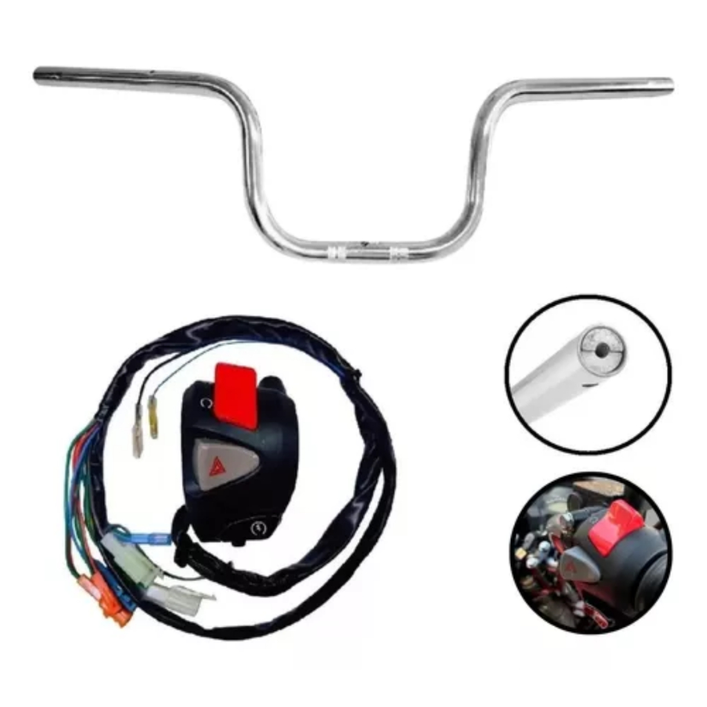 Kit Guidão Cg Cargo Cromado + Punho De Partida Cb500 Fan Titan | Shopee ...