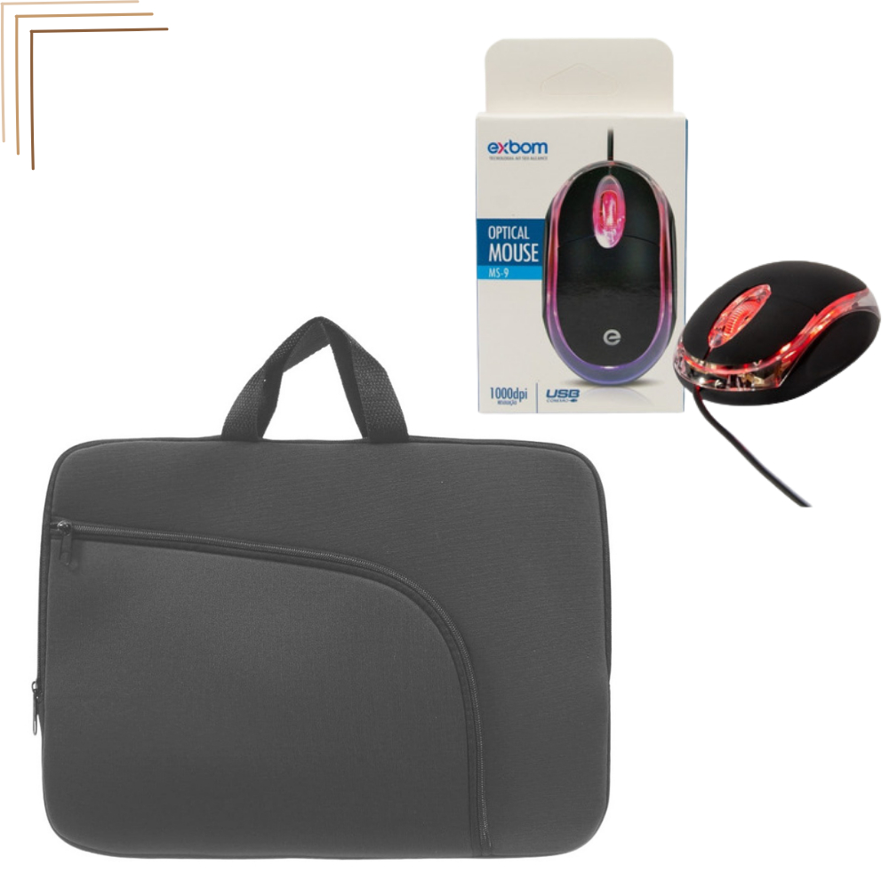 Bolsa Feminina Para Notebook Capa Case Kit Com Mouse Oferta | Shopee Brasil