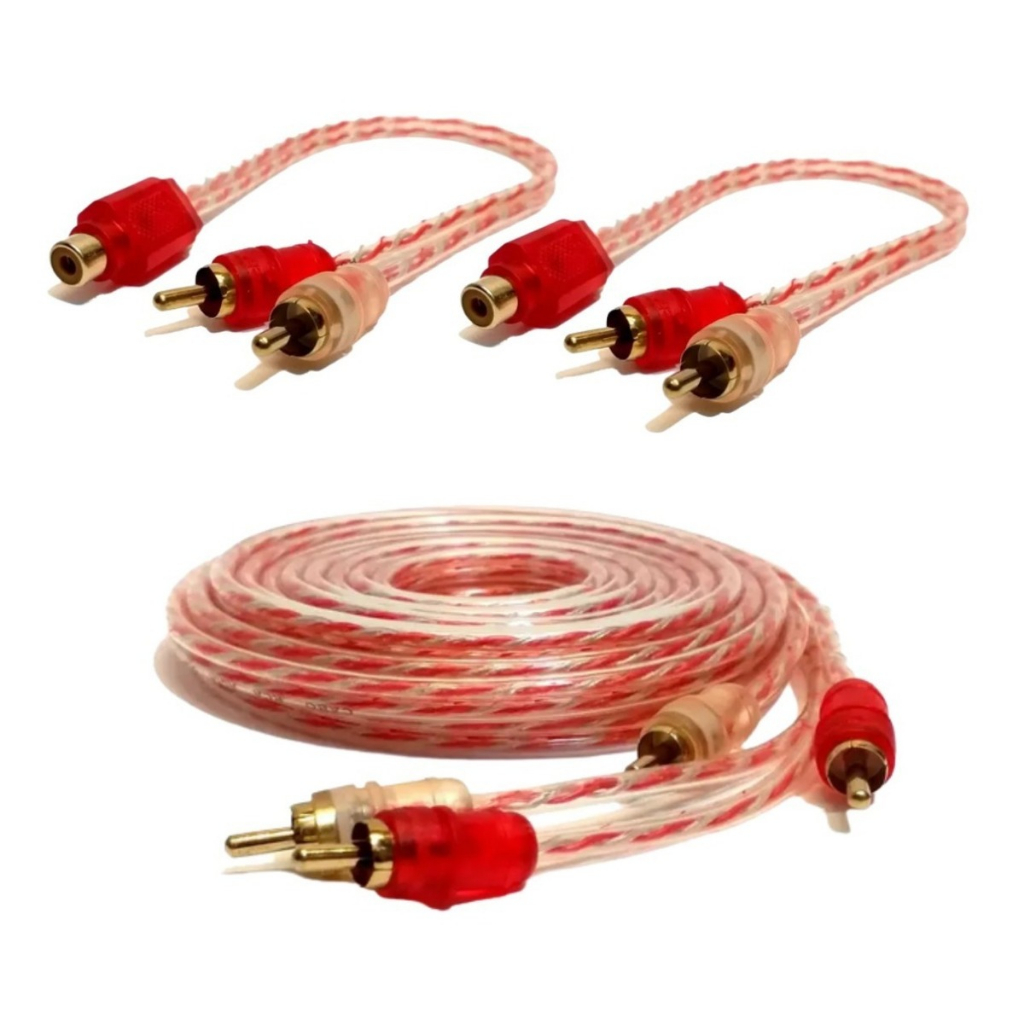 Kit Cabo Rca Injetado 5 Metros E 2 Cabo Y 1 Femea 2 Machos | Shopee Brasil