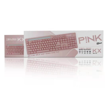 Teclado Multimídia USB Pink Feminino Smart Support KX Rosa MBTech ...