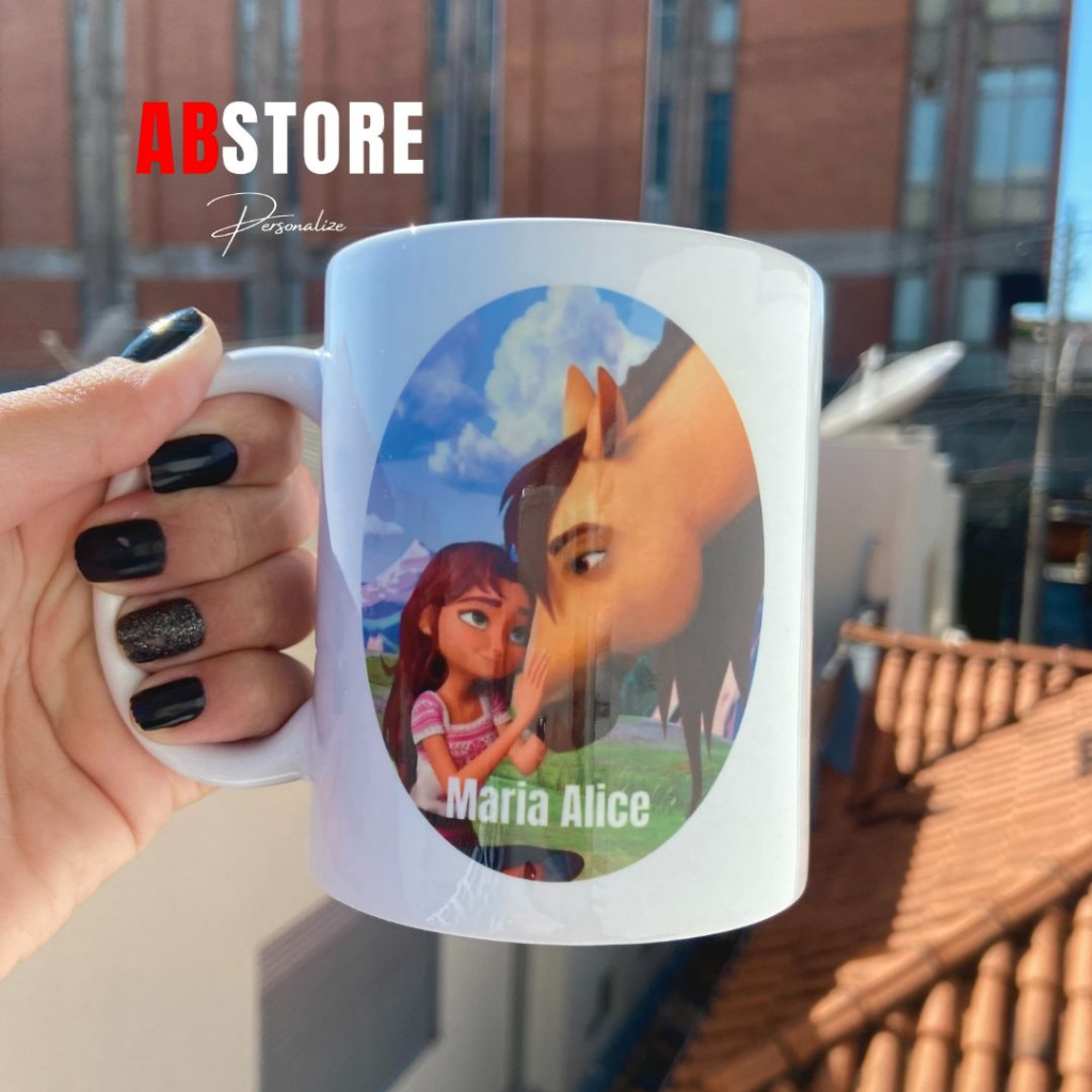 Caneca Cavalo Spirit (personalizado com nome) | Shopee Brasil