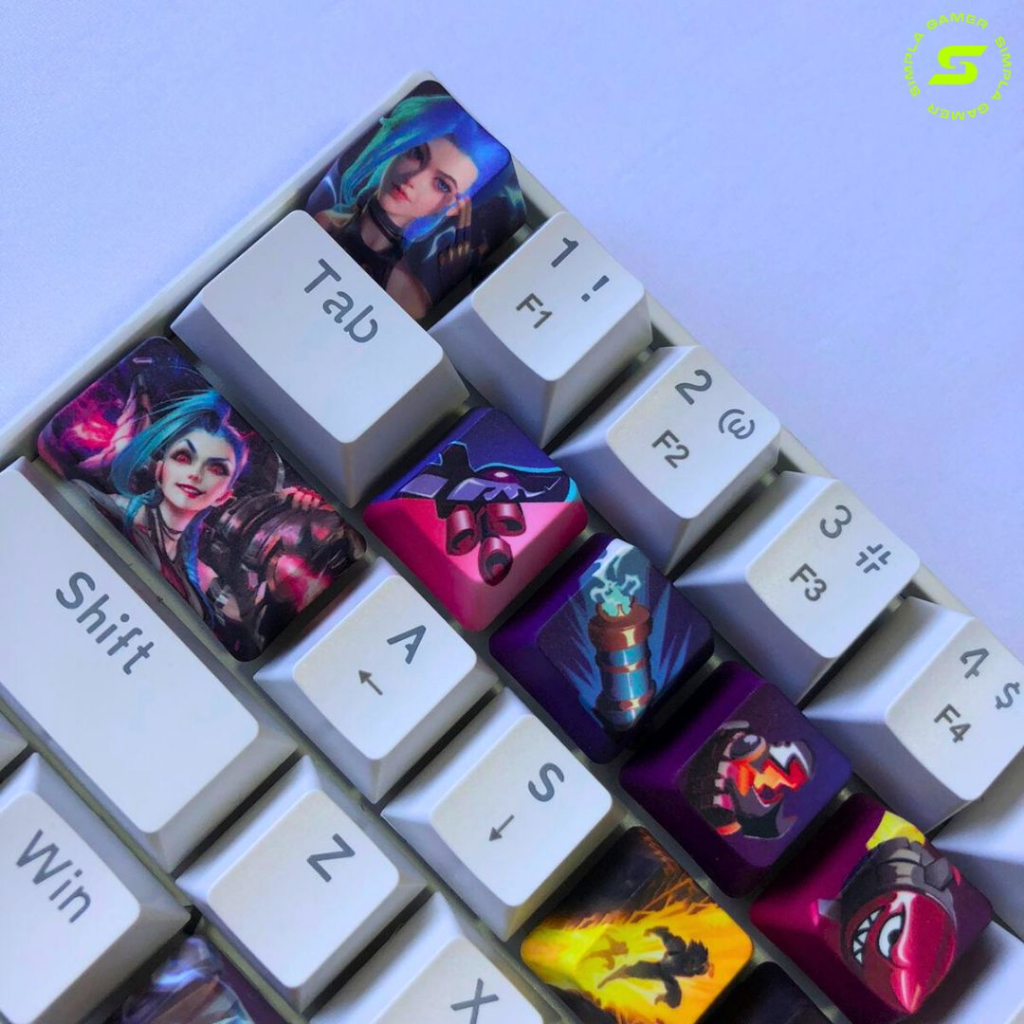 Jinx - 12 Keycaps League Of Legends Jinx - Faz a Boa!