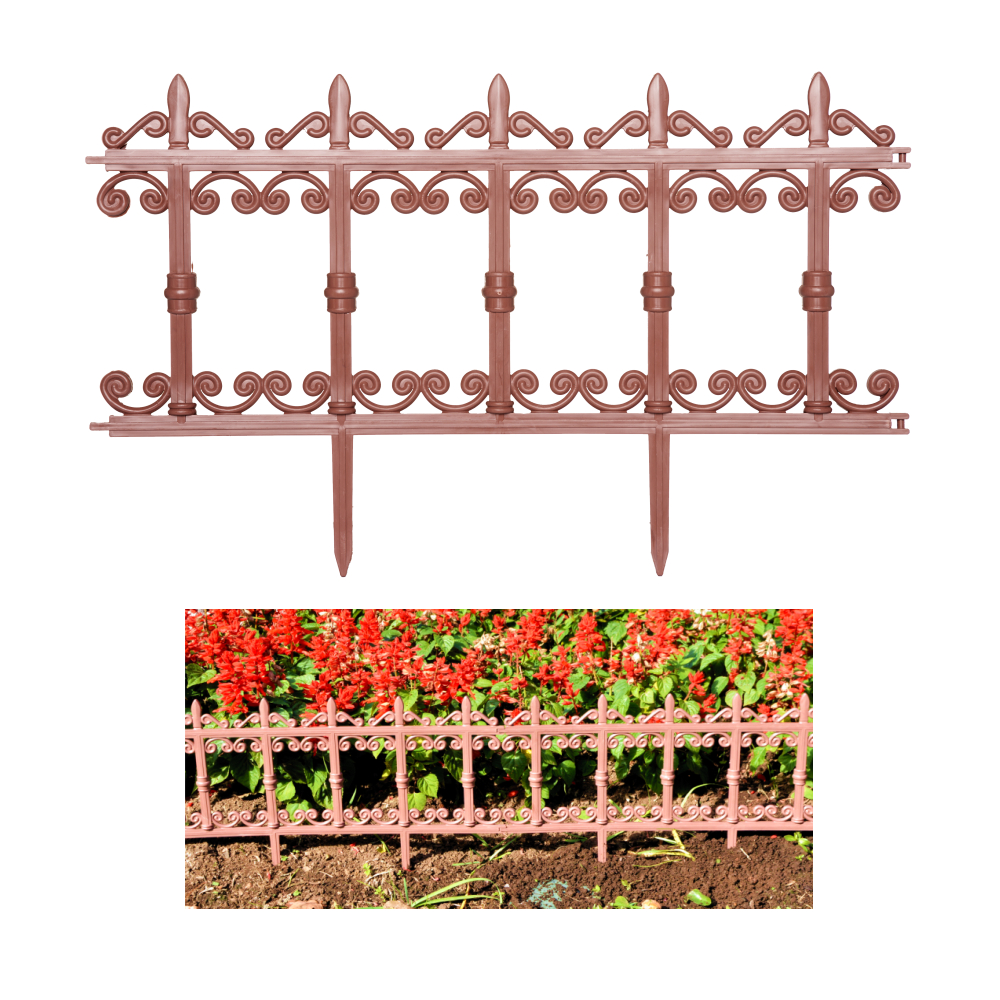 Kit Com 5 Metros De Cerca Plástica Decorativa Estilo Ferro Fundido Para ...