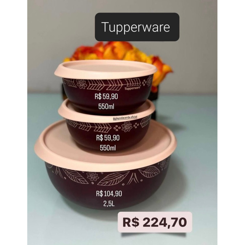 Tupperware Kit 3 tigelas Toque Magicoy Rustic | Shopee Brasil