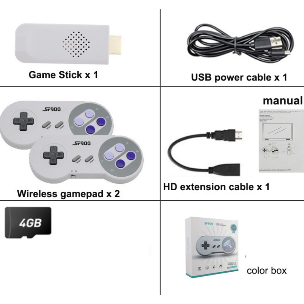 Video Game 4700 Games Jogos Antigos Retro Sf900 Pen Drive 4k 2 Controle ...