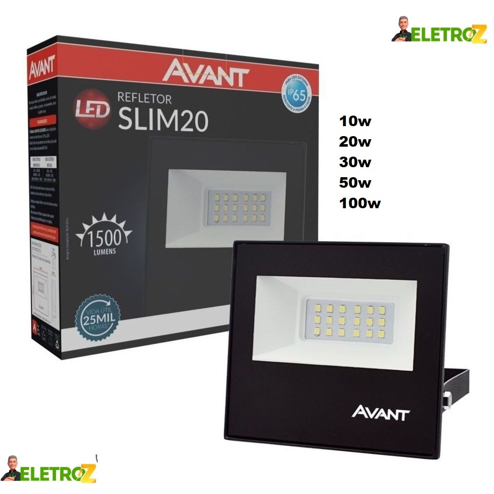 Holofote Refletor Super Forte Led 10w/20w/30w/50w/100w 6500K Bivolt Prova D'água Avant | Shopee ...