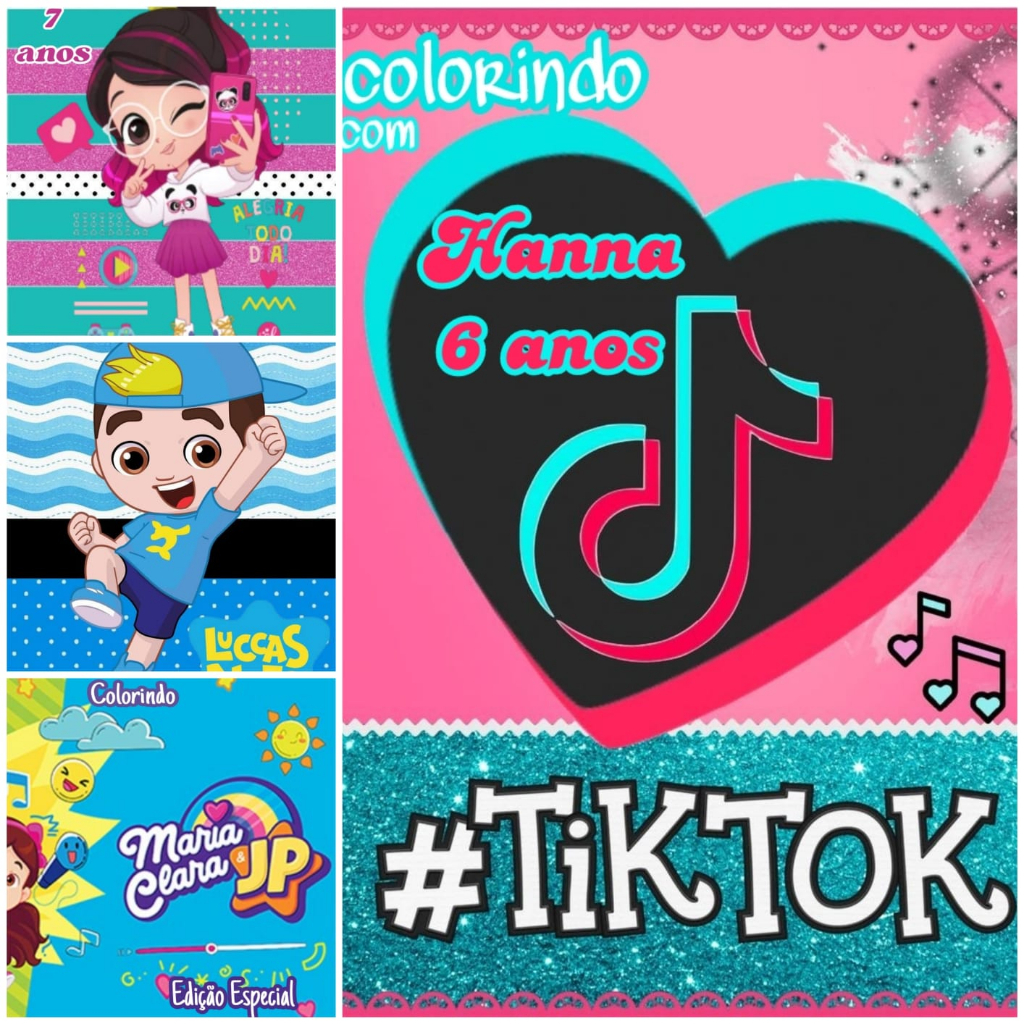 Livrinhos de Colorir para Lembrancinhas Luluca/Lucas Neto/Tic Toc/Maria ...