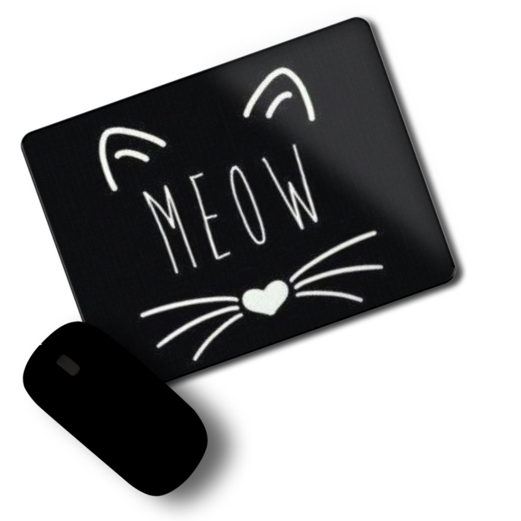 Mouse Pad Gato Preto Personalizado Meow - 23x18 cm | Shopee Brasil