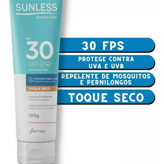 Protetor Solar Sunless FPS30 120G FARMAX | Shopee Brasil