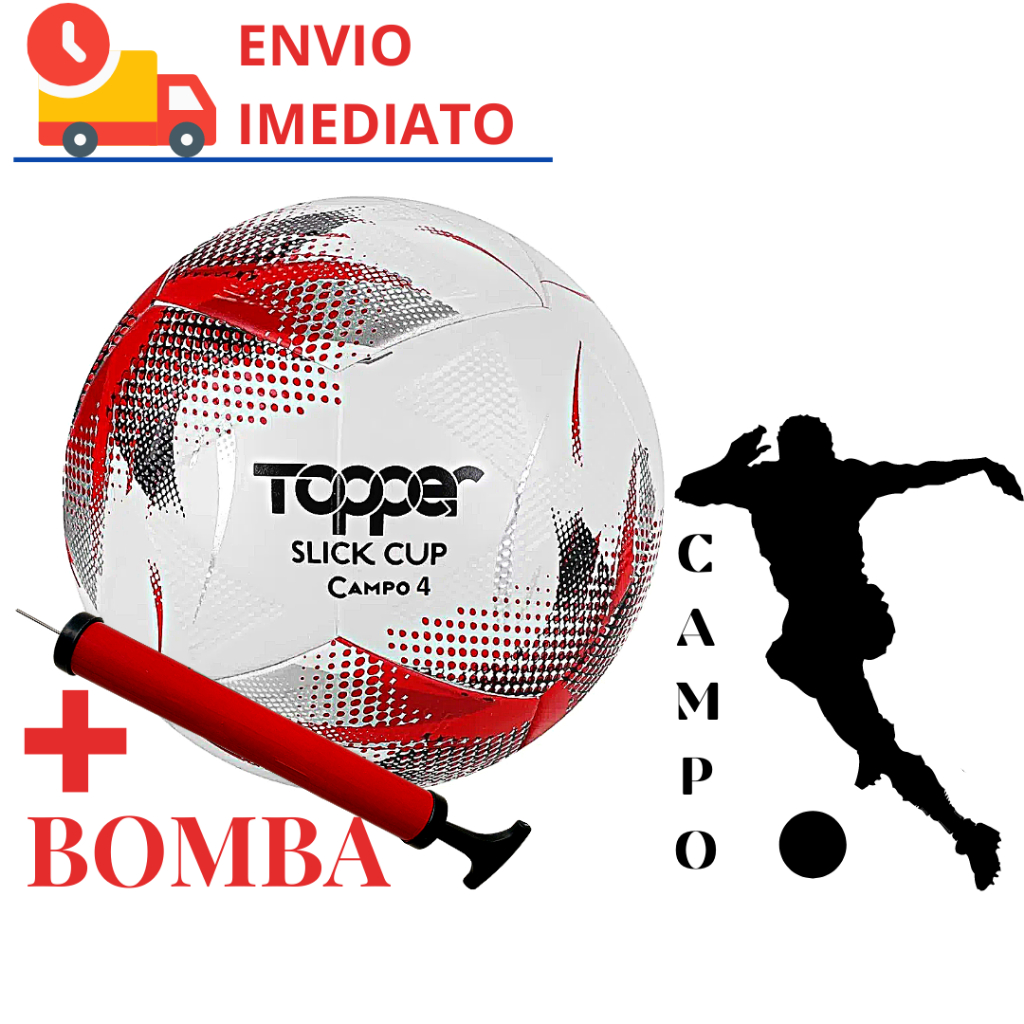 Bola de Futebol Juvenil Topper Slick Cup Campo Nº 4 Sub 11 vem com a ...