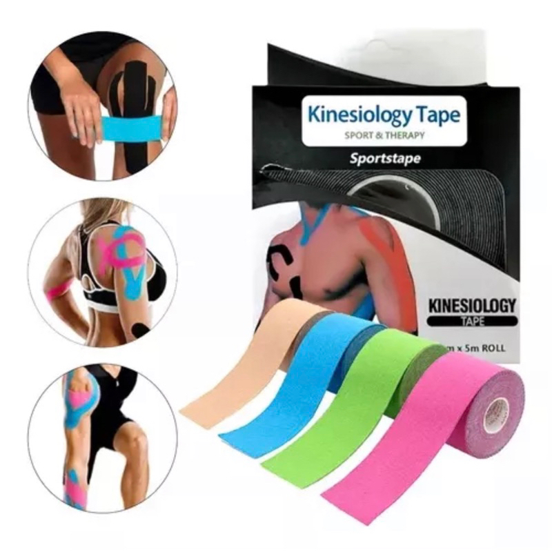Kit 4 Fita Kinesio Tape Bandagem Elastica Adesiva Funcional Alivia Dor Lesão Atleta | Shopee Brasil