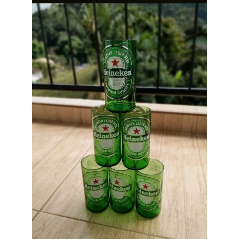 kit com 10 copos artesanais feito com garrafas de long neck | Shopee Brasil