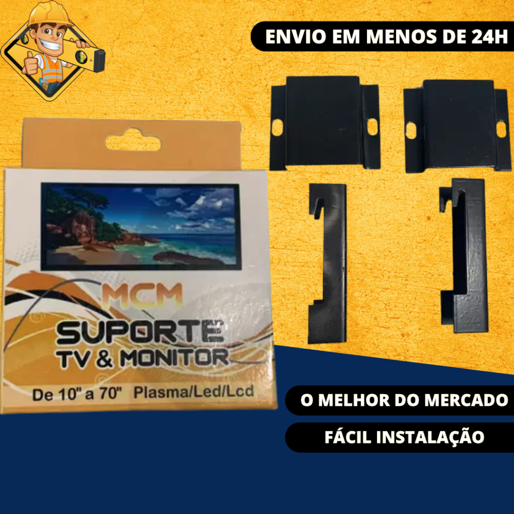 Suporte para TV Fixo Universal Monitor e TV Plasma Led e LCD de 10'' a ...