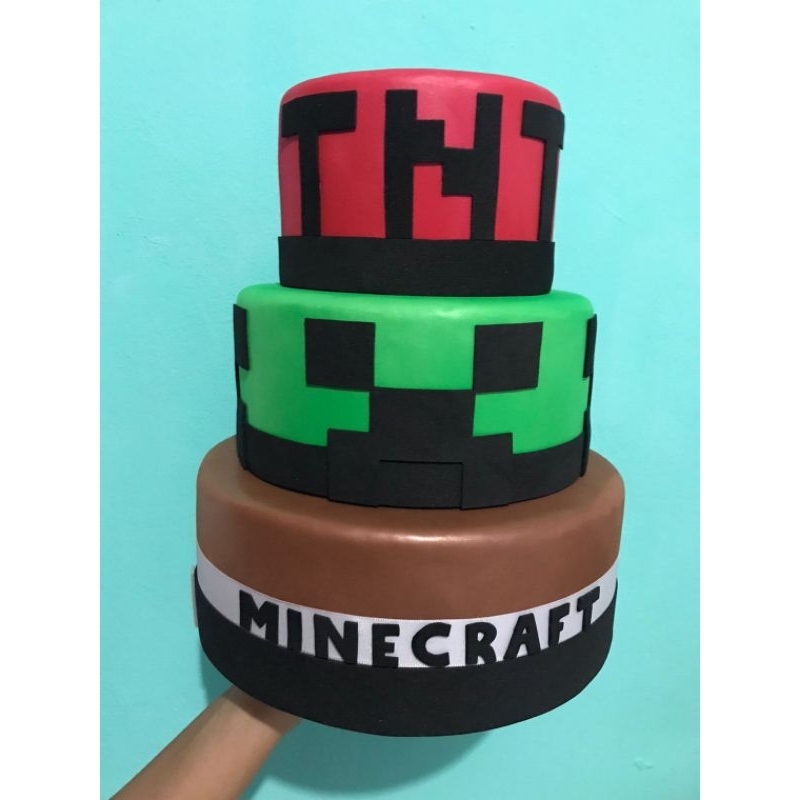 Bolo Fake Minecraft Personalizado | Shopee Brasil