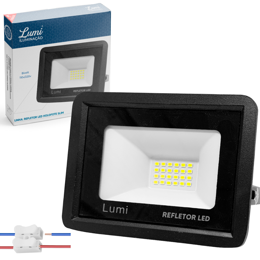 Refletor Led 50w Prova Dágua IP65 Bivolt Luminária Holofote Lumi ...