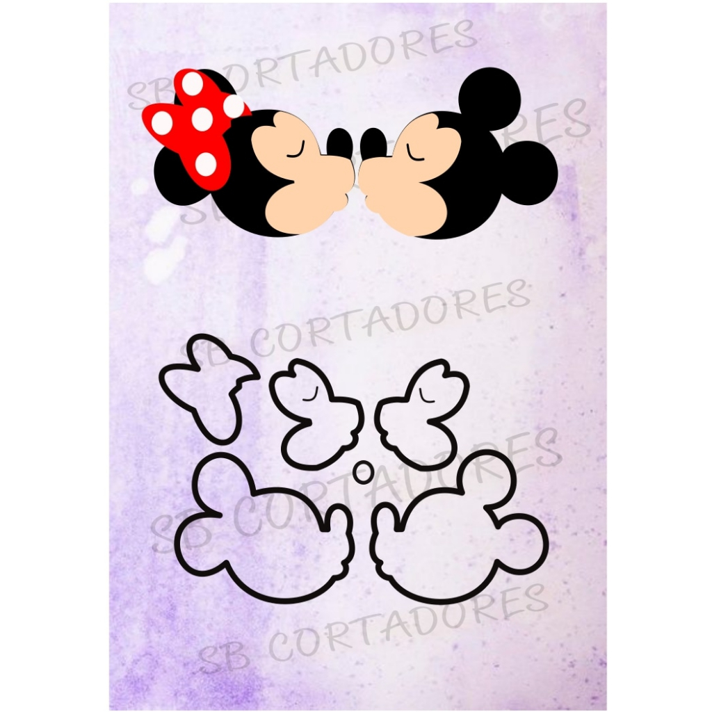cortador mickey e minnie beijando | Shopee Brasil
