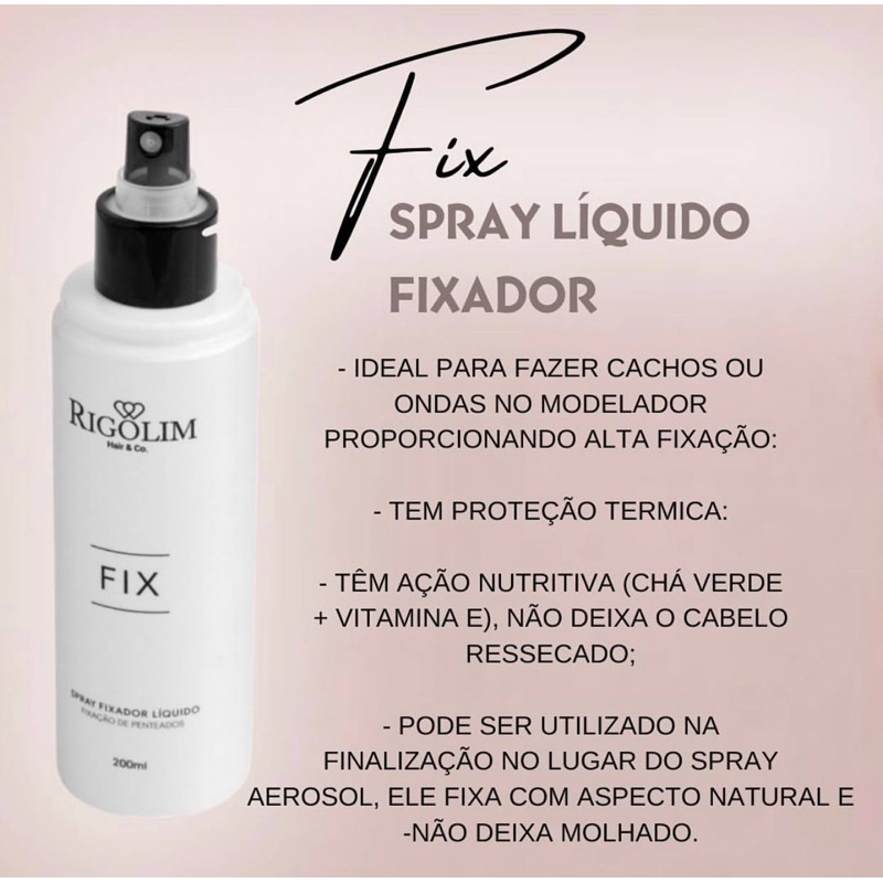 FIX - spray fixador líquido Rigolim | Shopee Brasil