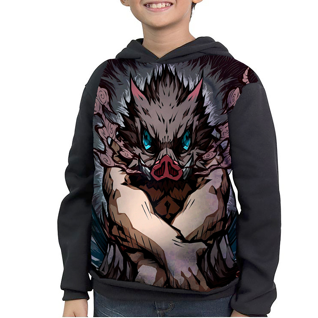 Moletom Infantil Inosuke Hashibira Blusa de Frio Anime Kimetsu no Yaiba ...