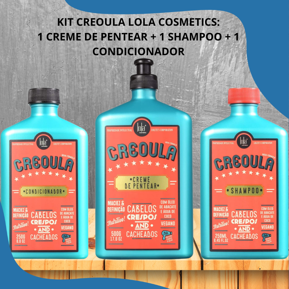 KIT Creoula Lola Cosmetics: 1 Creme de Pentear 500g Creoula + 1 Shampoo ...
