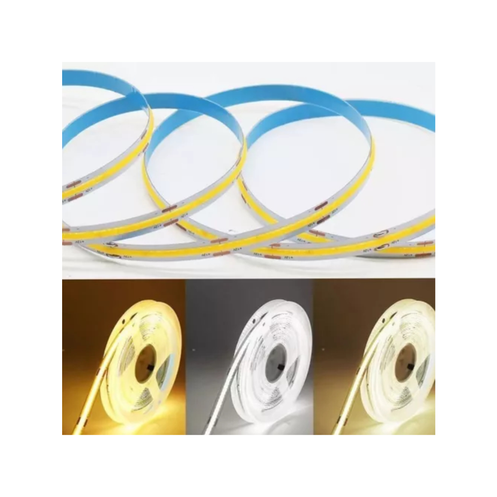 Fita Led Cob 5 Metros 12v Ip20 320led/m Luz Branco Quente/Branco Frio/Branco Neutro | Shopee Brasil