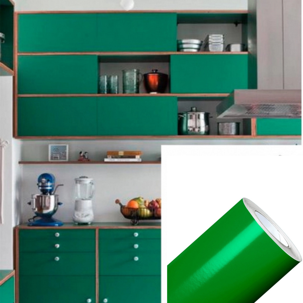 Papel Adesivo Contact Papel Contact - Verde Bandeira/10 Metrosx45cm ...