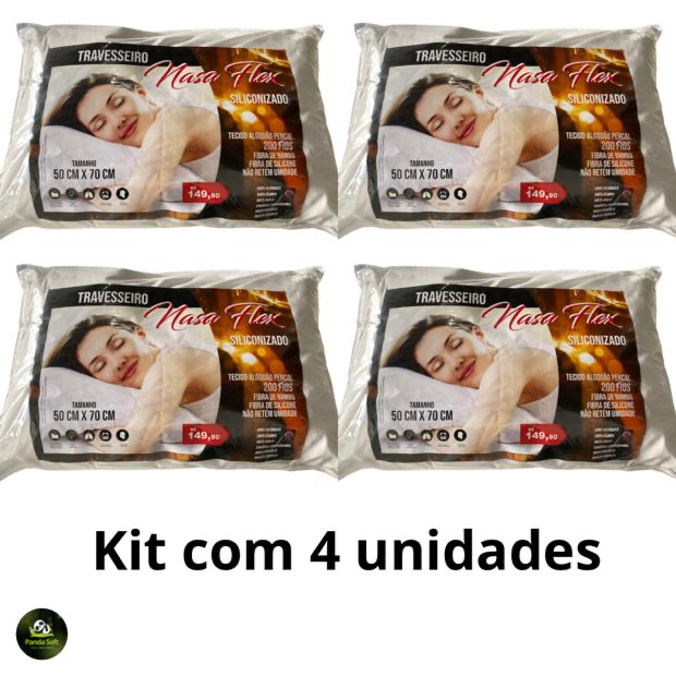 Kit 4 Travesseiro Nasa Tradicional Toque Macio Leve Lavavel De Silicone ... Kit 4 Travesseiro Nasa Tradicional Toque Macio Leve Lavavel De Silicone ...