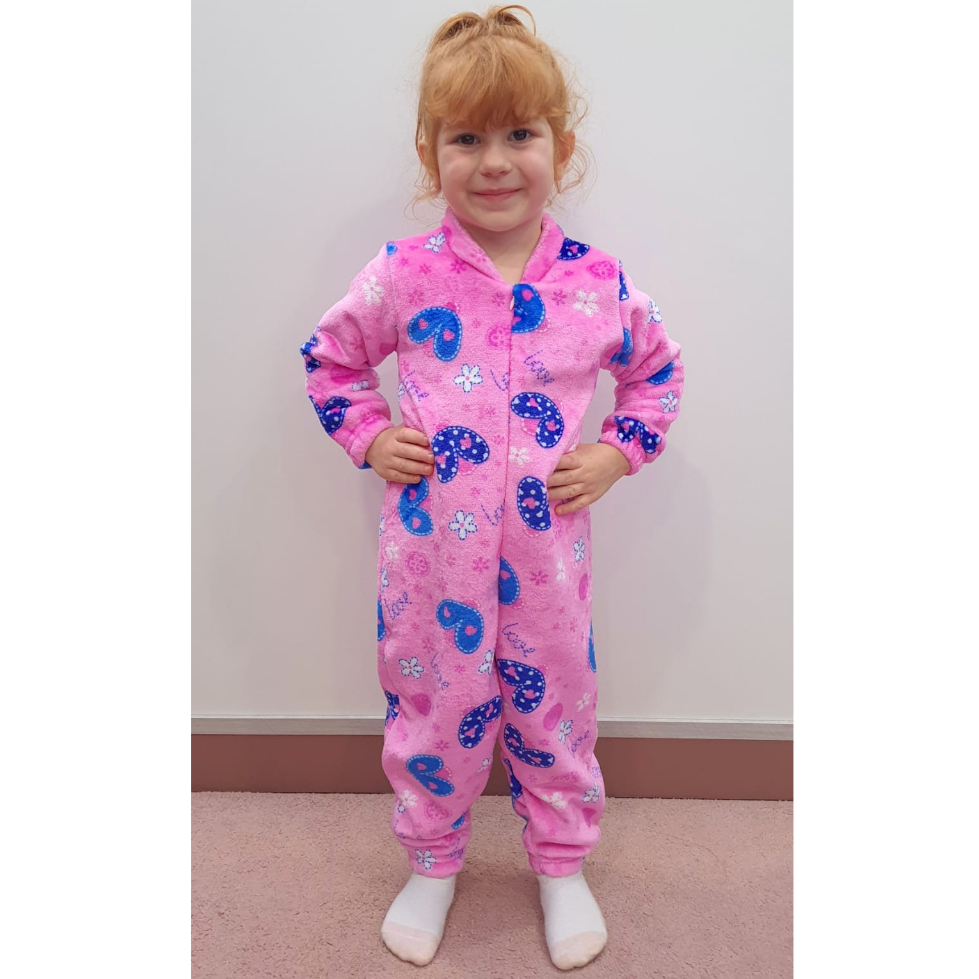 Macacão de Fleece Menina Sem capuz - Pijama Peluciado (manta de bebê ...