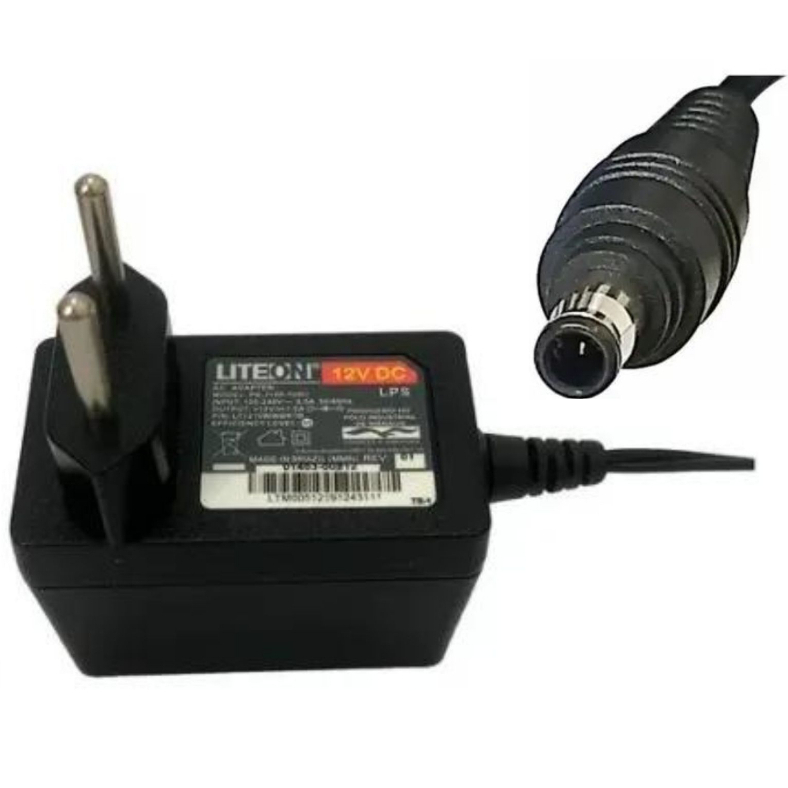 10 Fontes 12v 1,5A Bivolt Chaveada Plug P4 Pino Central Agulha (Macho ...