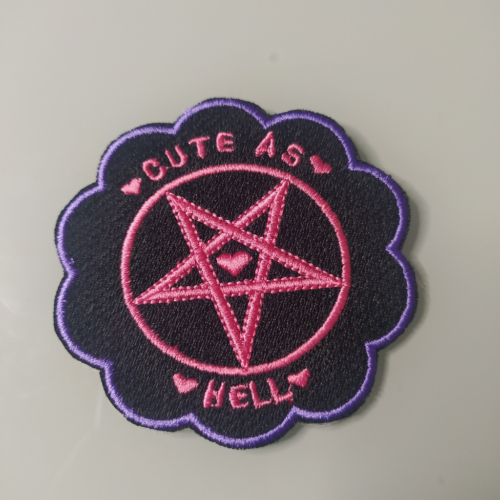 PATCH BORDADO CUTE AS HELL TERMOCOLANTE CUTE KAWAII PENTAGRAMA ...