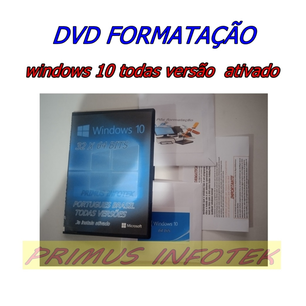 DVD windows 10 ja instala ativado todas versoes | Shopee Brasil
