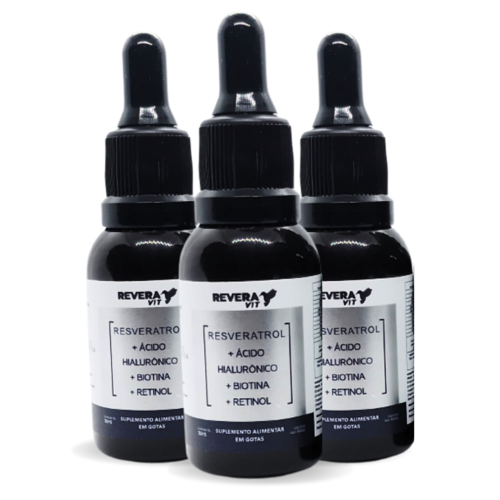 Resveratrol Americano Reveravit Ácido Hialurônico Retinol Biotina ...