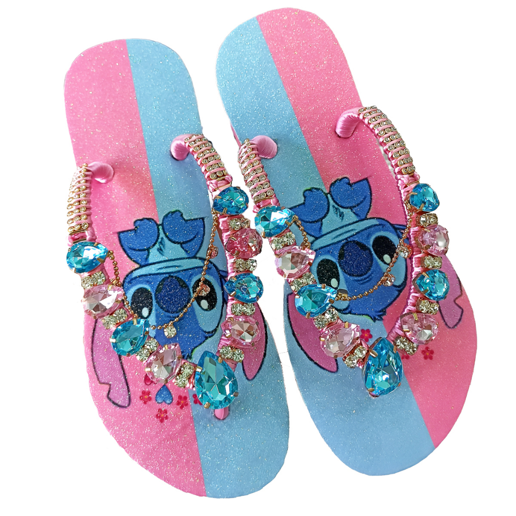 Chinelo personalizado havaianas personagem lilo stitch com pedrarias ...