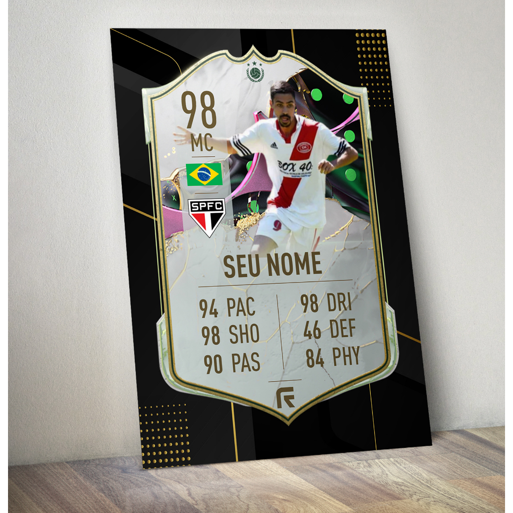 Plaquinha Fifa Personalizada Card Cinza e Verde 2023 | Shopee Brasil