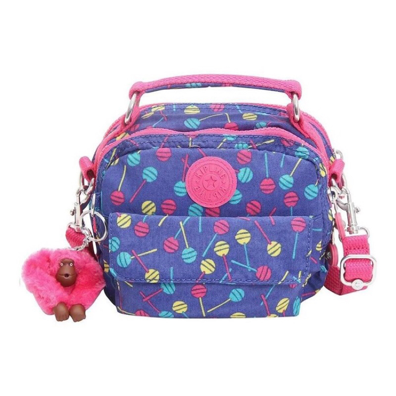 Bolsa Kipling Puck Estampada Blue Lollipop | Shopee Brasil