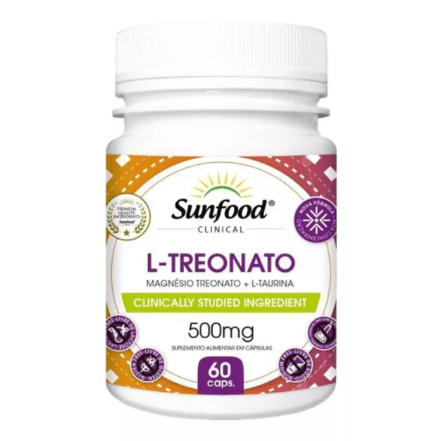 Magnésio + L-treonato 500mg 60 Cápsulas Sunfood Clinical | Shopee Brasil