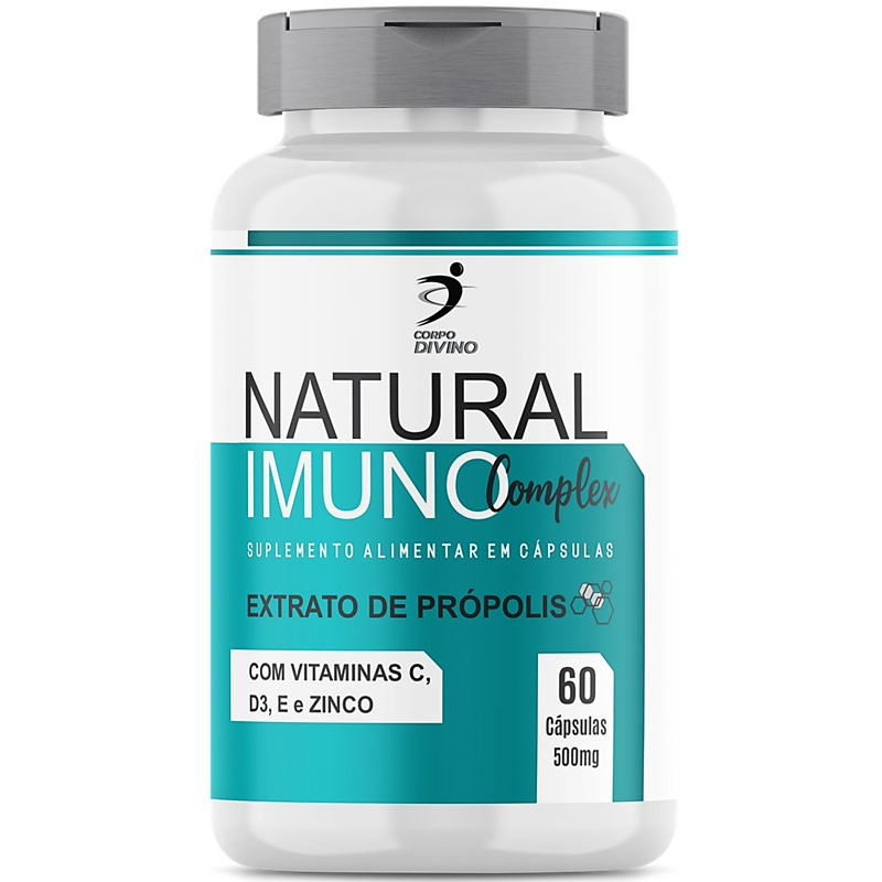 Natural Imuno Complex Com Própolis + Vitamina C + Vitamina D3 + Zinco ...