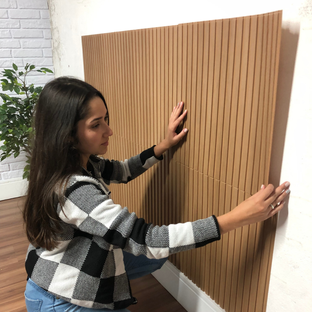 Kit 12 Placa Painel Revestimento De Parede Original Ripado - Escorrega ...