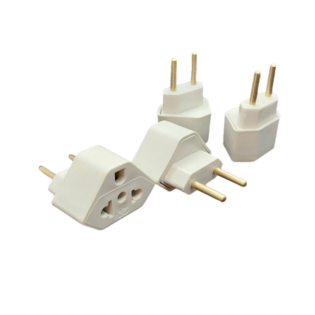Kit 5 Unidades Adaptador de Tomada Triangular T Pino 10A 20A Amperes ...