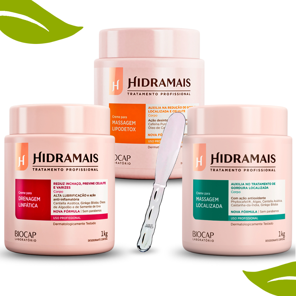 Kit Lipofit Hidramais: Drenagem Linfática 1kg + Massagem Localizada 1kg ...