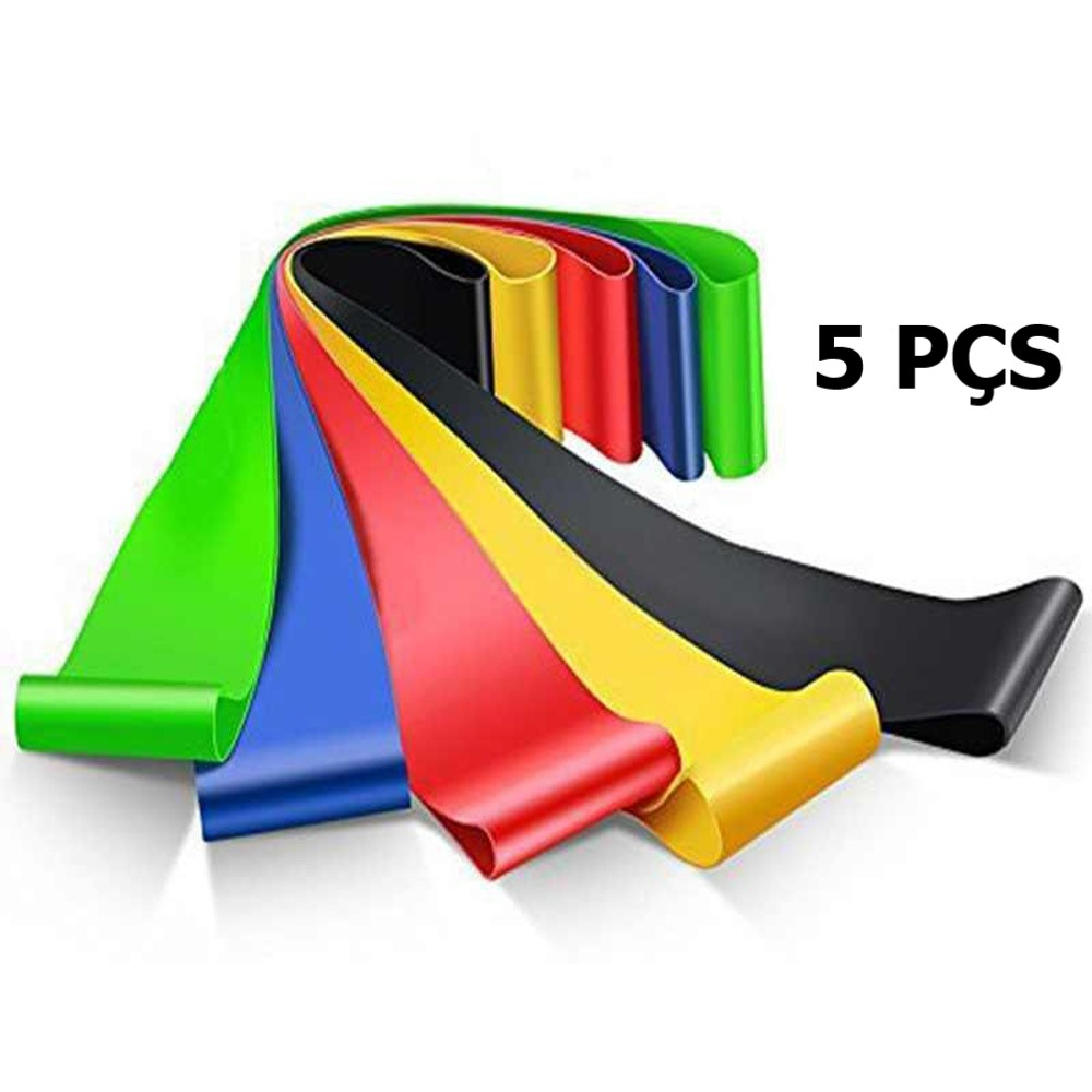 Kit Elastico Extensor Treino Academia Exercícios Em Casa Elástico ...