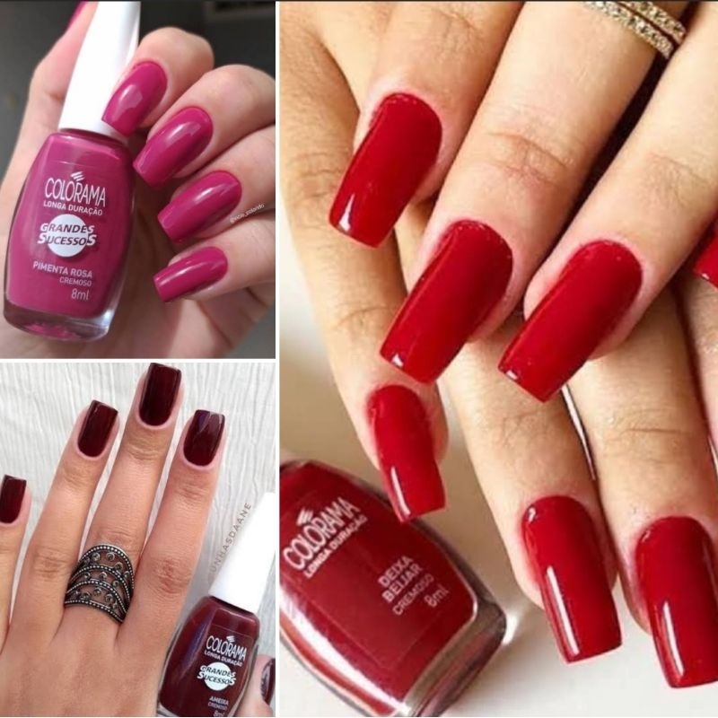 Kit 3 Esmalte Colorama Sortidos Gabriele Petala Branca Batida de Coco ...