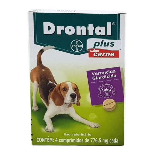 ELANCO DRONTAL PLUS CARNE 4CPRS ATÉ 10KG - USO VET | Shopee Brasil