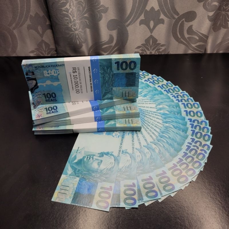 dinheiro fake , notas de 100 reais (kit com 100 unidades) | Shopee Brasil