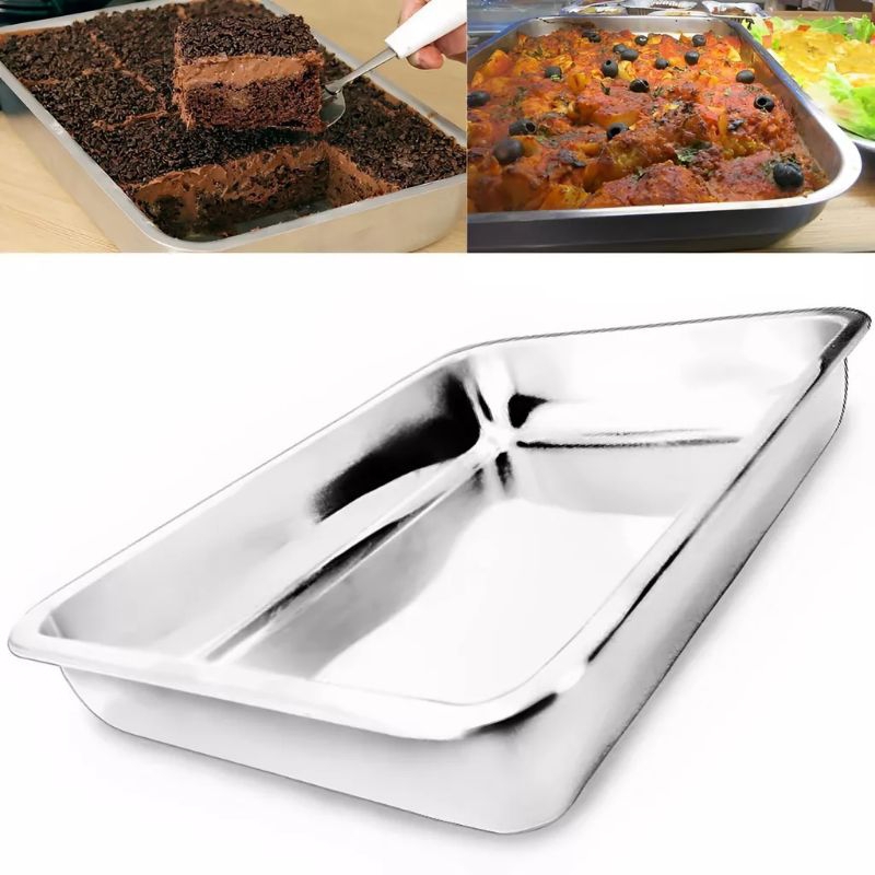 Forma Retangular Para Bolos e Tortas N04 Tabuleiro em Aluminio | Shopee ...